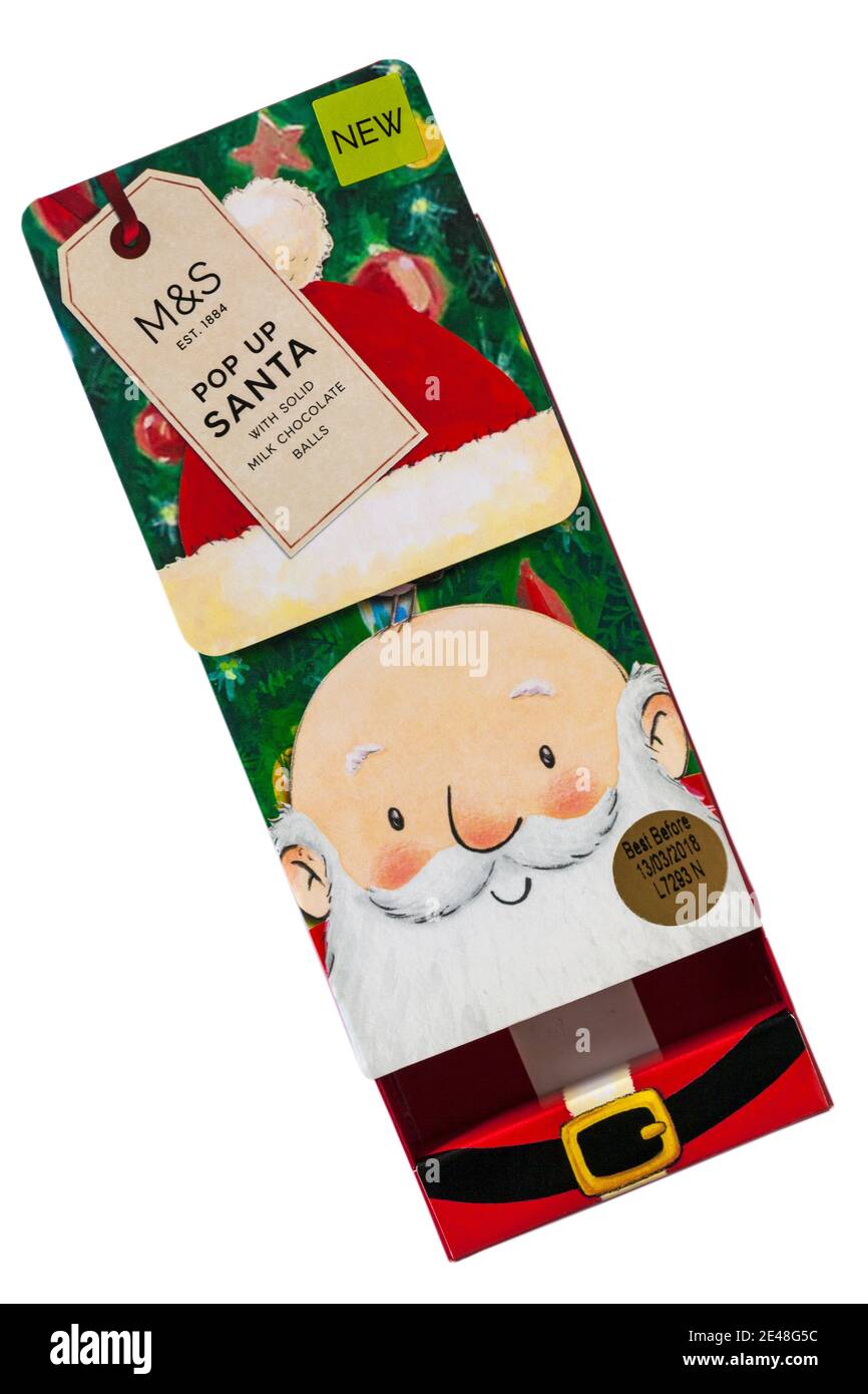 M&S Pop Up Santa isolated on white background Stock Photo - Alamy