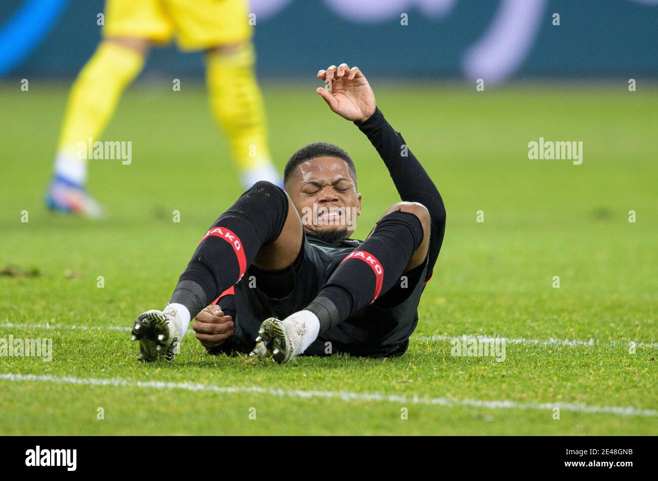 Leon BAILEY (LEV) with pain on the ground, pain, injury, soccer 1st ...