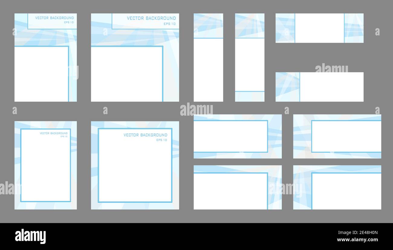 Set of layouts for promotion materials. Covers A4, square templates, 8 ...
