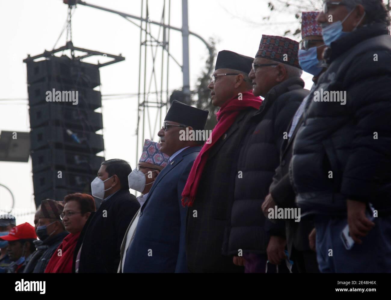 January 22, 2021, Kathmandu, Nepal: Former Prime Ministers Pushpa Kamal ...