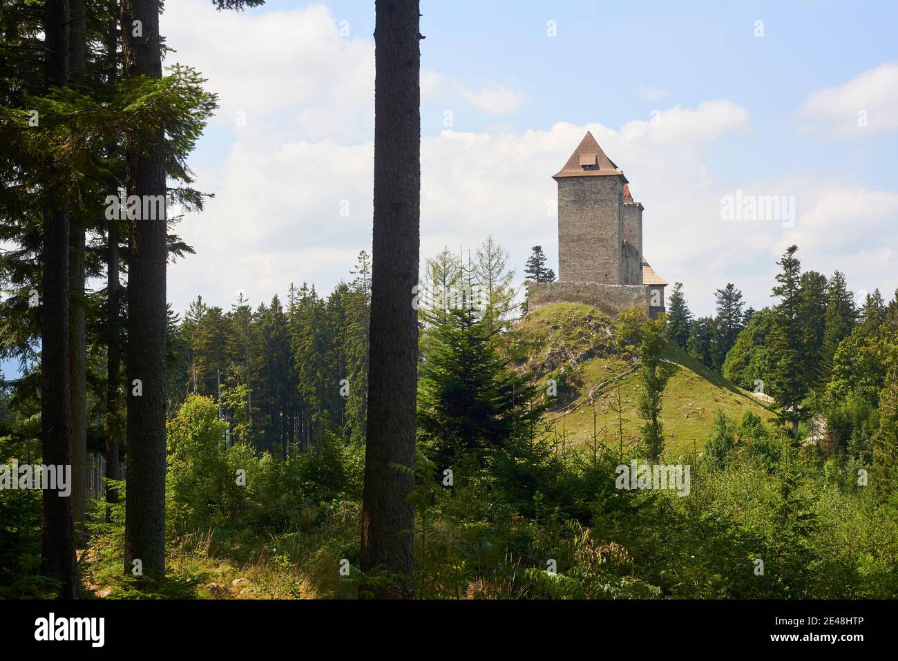 Kasperk castle, Sumava National Park (Bohemian forest), Czech Republic ...
