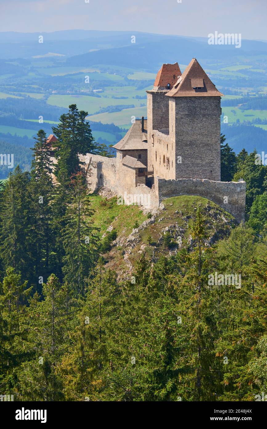 Kasperk castle, Sumava National Park (Bohemian forest), Czech Republic ...