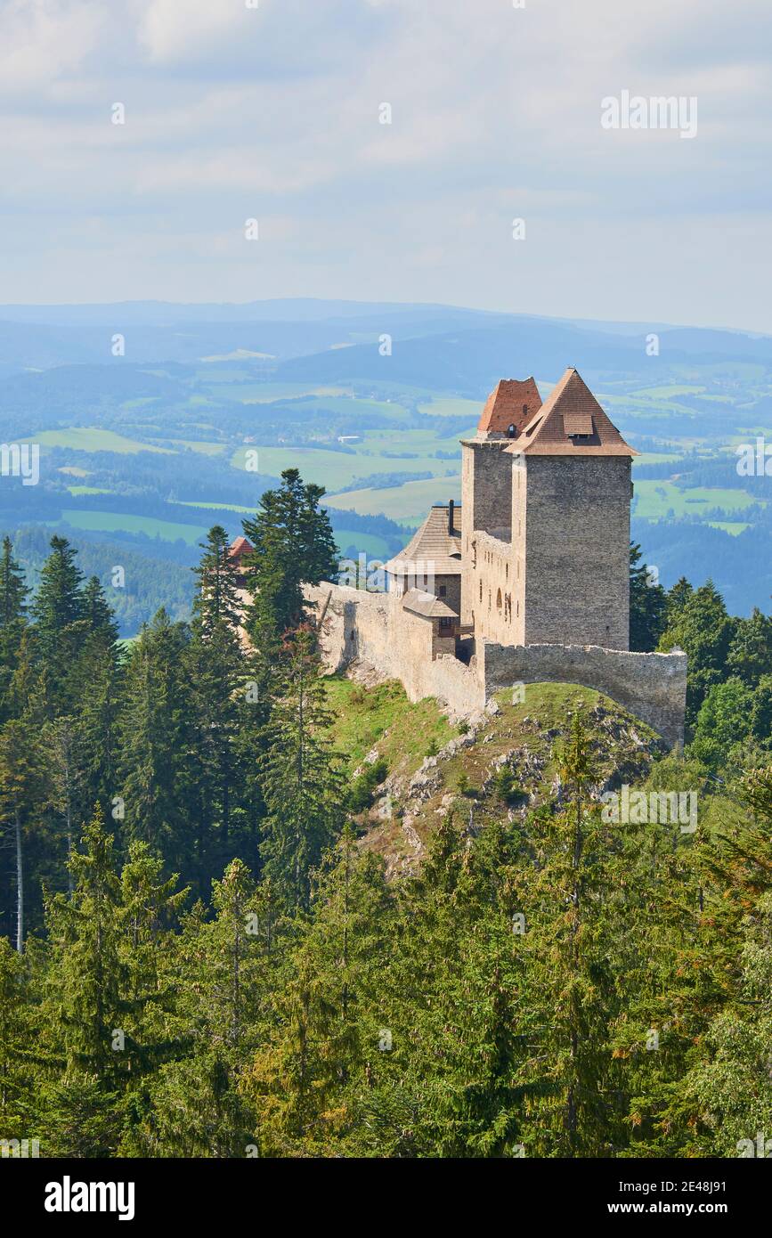 Kasperk castle, Sumava National Park (Bohemian forest), Czech Republic ...