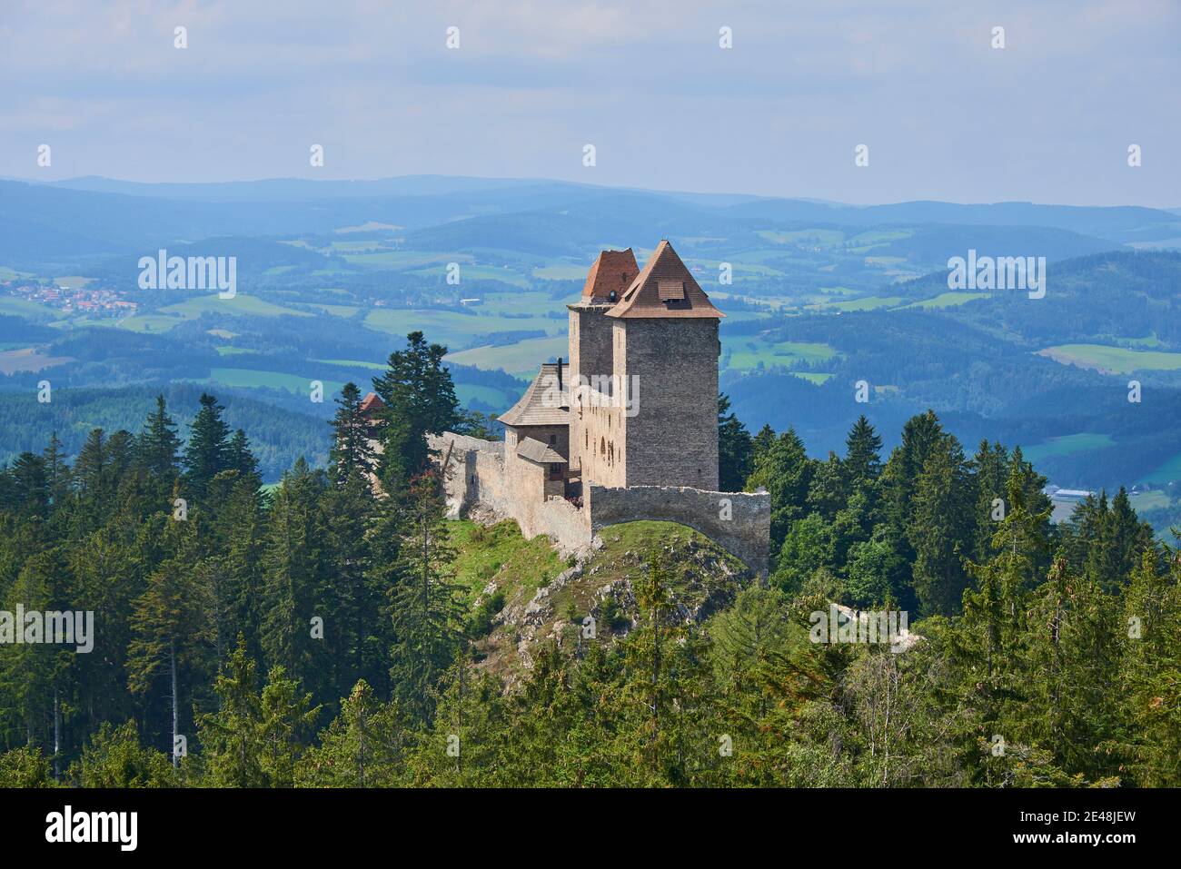 Kasperk castle, Sumava National Park (Bohemian forest), Czech Republic ...