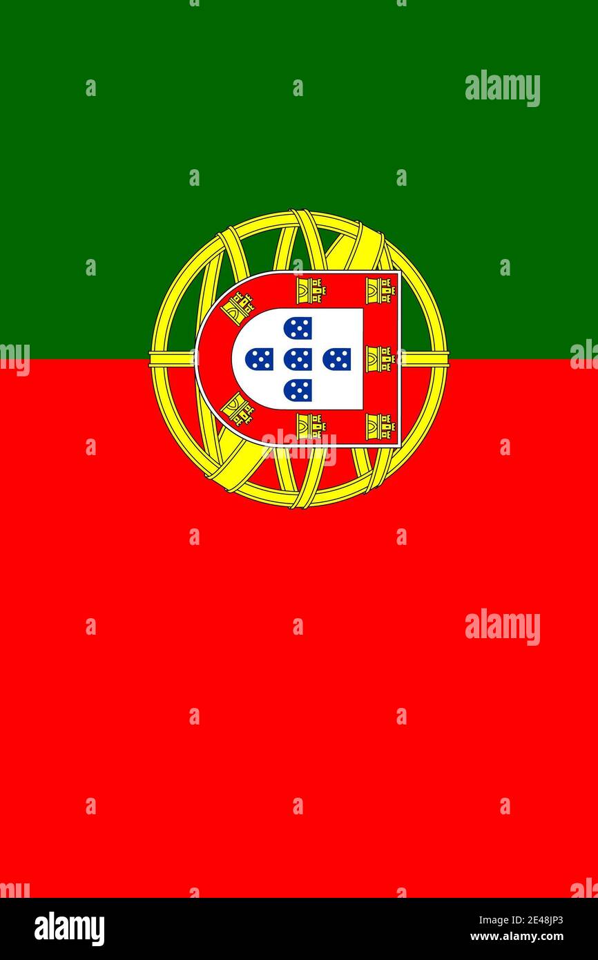 Vertical illustration icon of the national flag of Portugal Stock Photo ...
