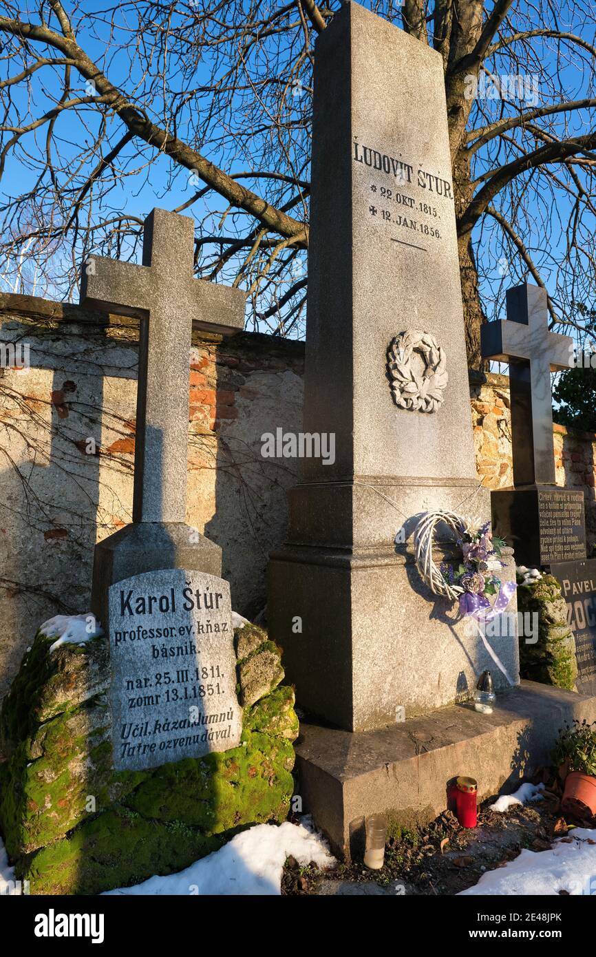 Graves of Karol and Ludovit Stur in Modra, Slovakia Stock Photo - Alamy