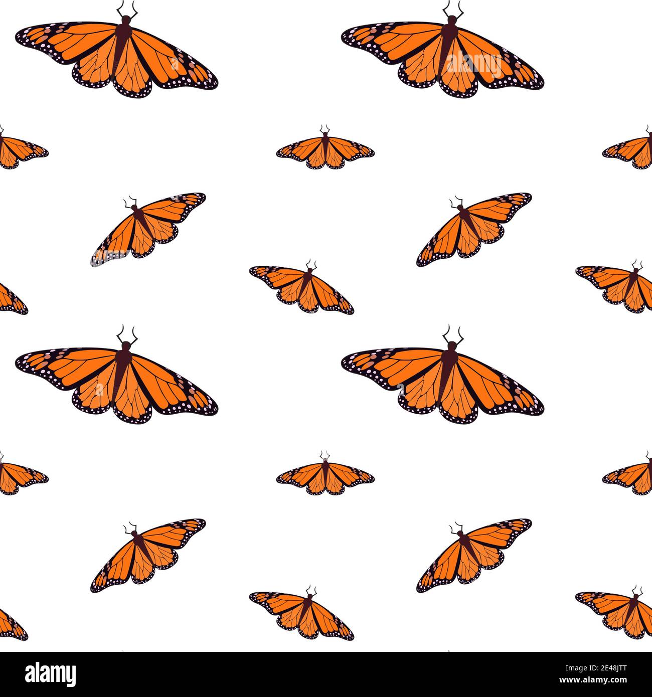 Seamless repeating pattern with butterflies. Background with ...