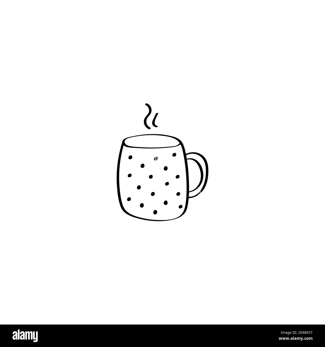 Cute cup sign. Vector doodle icon. Hand drawn illustration Stock Vector ...