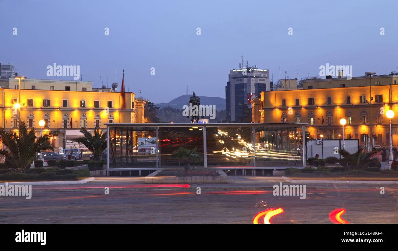 Skanderbeg square in Tirana. Albania Stock Photo - Alamy