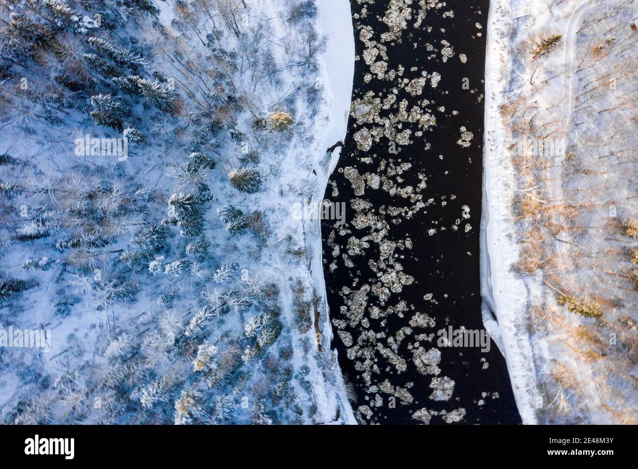 Aerial view gauja river frozen hi-res stock photography and images - Alamy