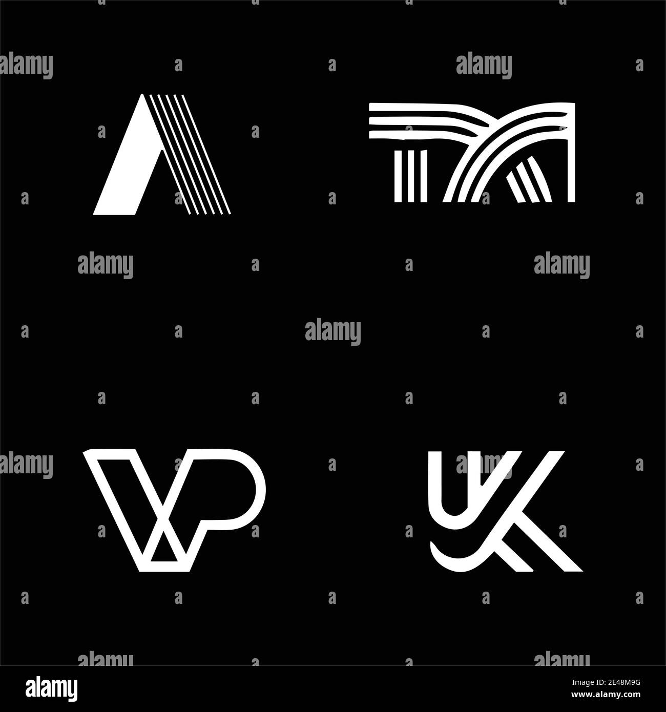 Vector alphabet monogram set Stock Vector Image & Art - Alamy