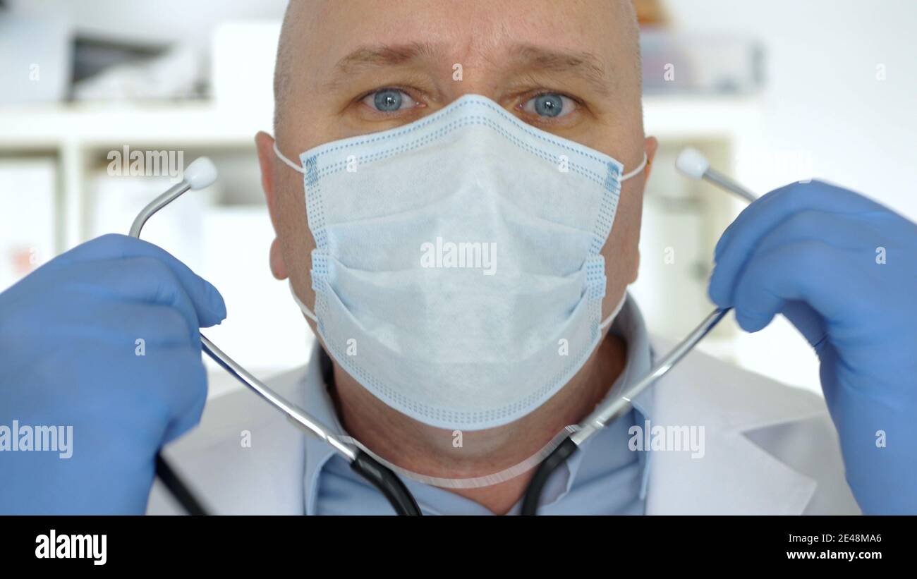 Doctor Wearing Protective Face Mask, Medical Person with Protection ...