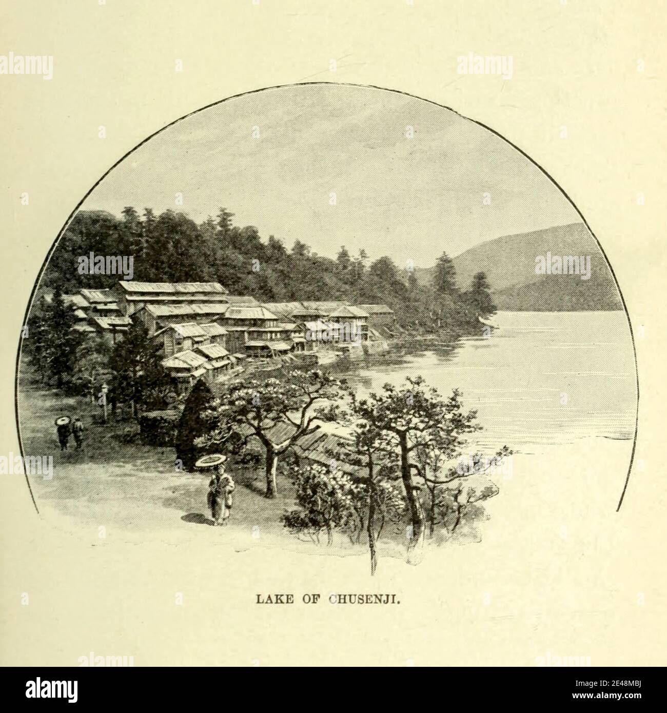 Lake of Chusenji [Lake Chuzenji] from the book ' Rambles in Japan : the ...
