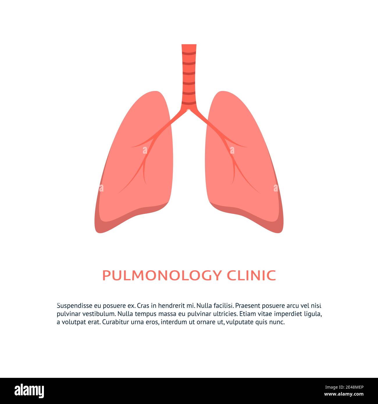 Pulmonary clinic banner with healthy lungs symbol. Vector illustration ...
