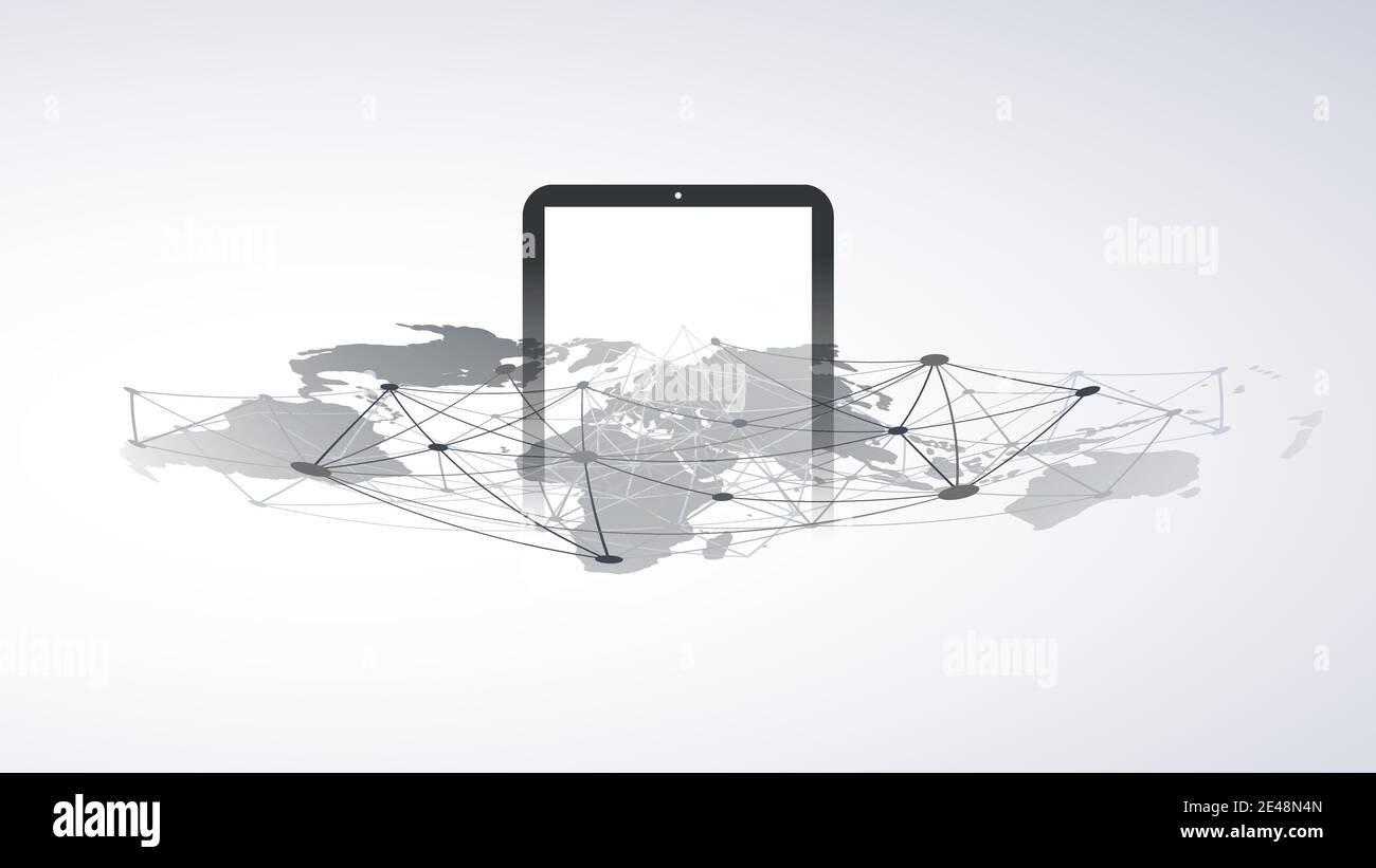Digital Network Connections, Mobile Technology Background - Cloud ...