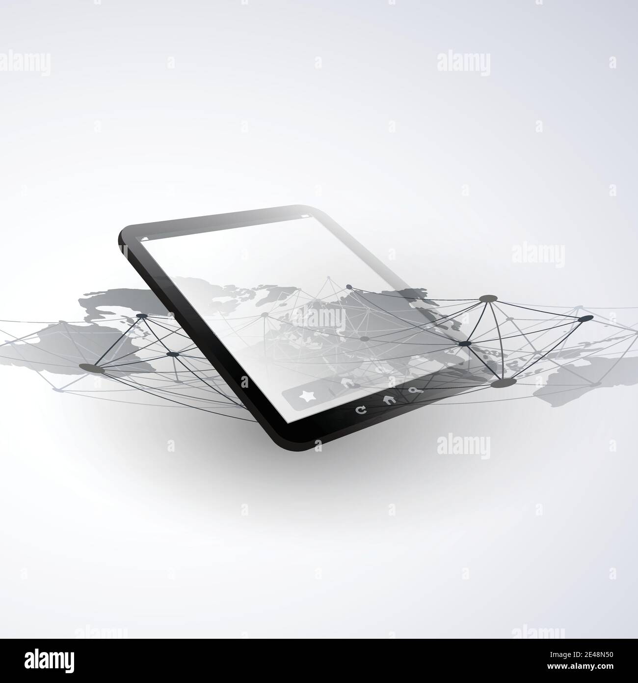 Digital Network Connections Mobile Technology Background Cloud Computing Design Concept With