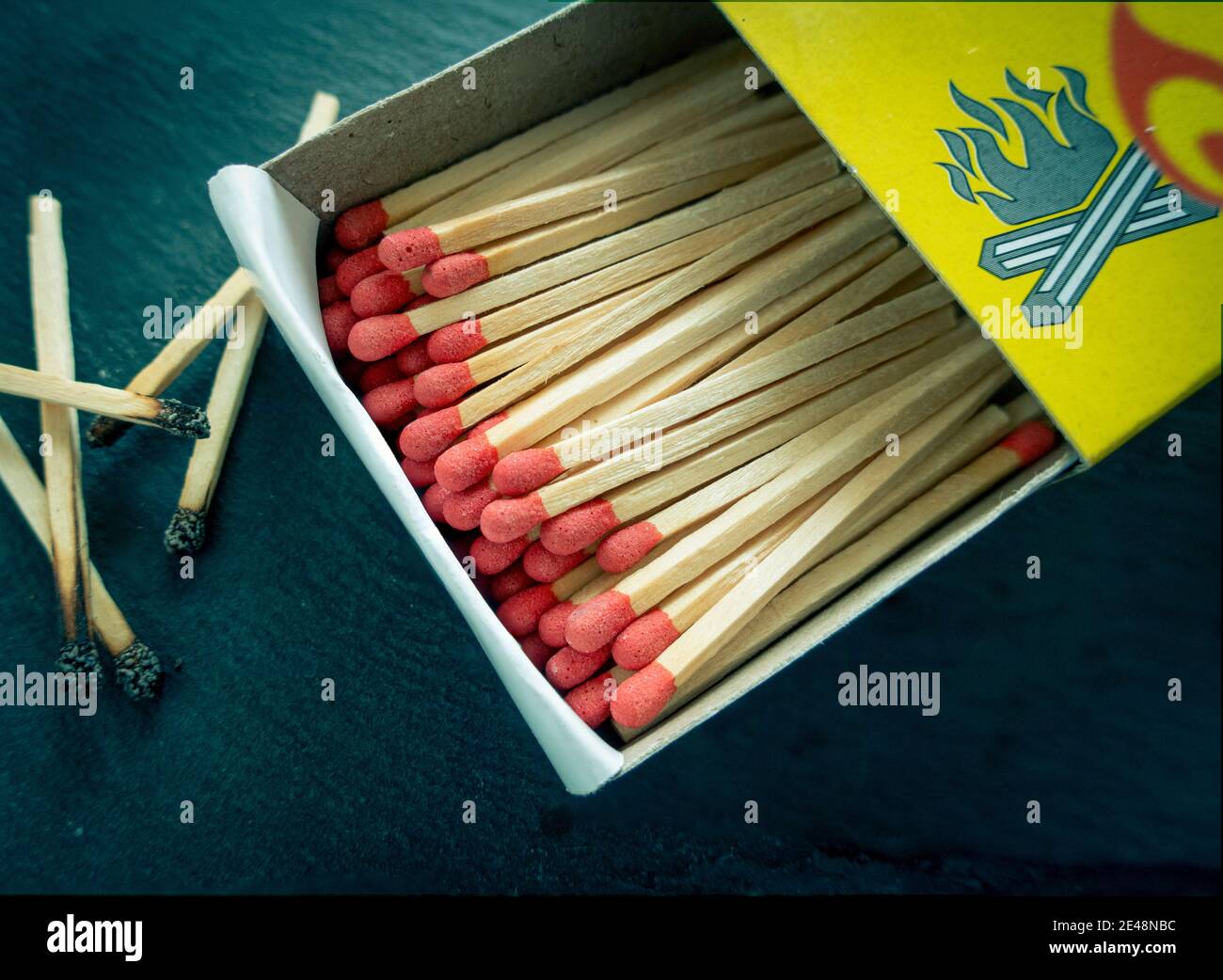 Open matchbox ready to use Stock Photo - Alamy
