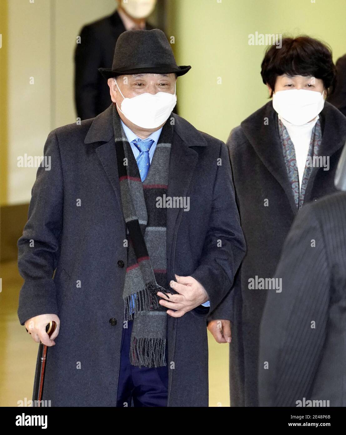 Kang Chang Il (L), South Korea's new ambassador to Japan, arrives at ...
