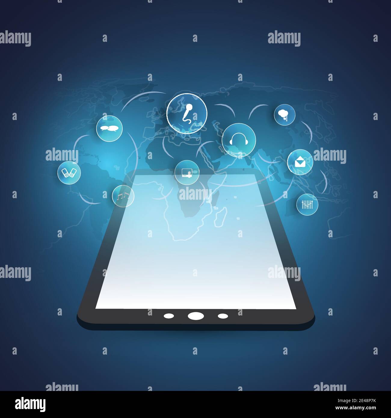 Digital Network Connections, Mobile Technology Background - Cloud ...