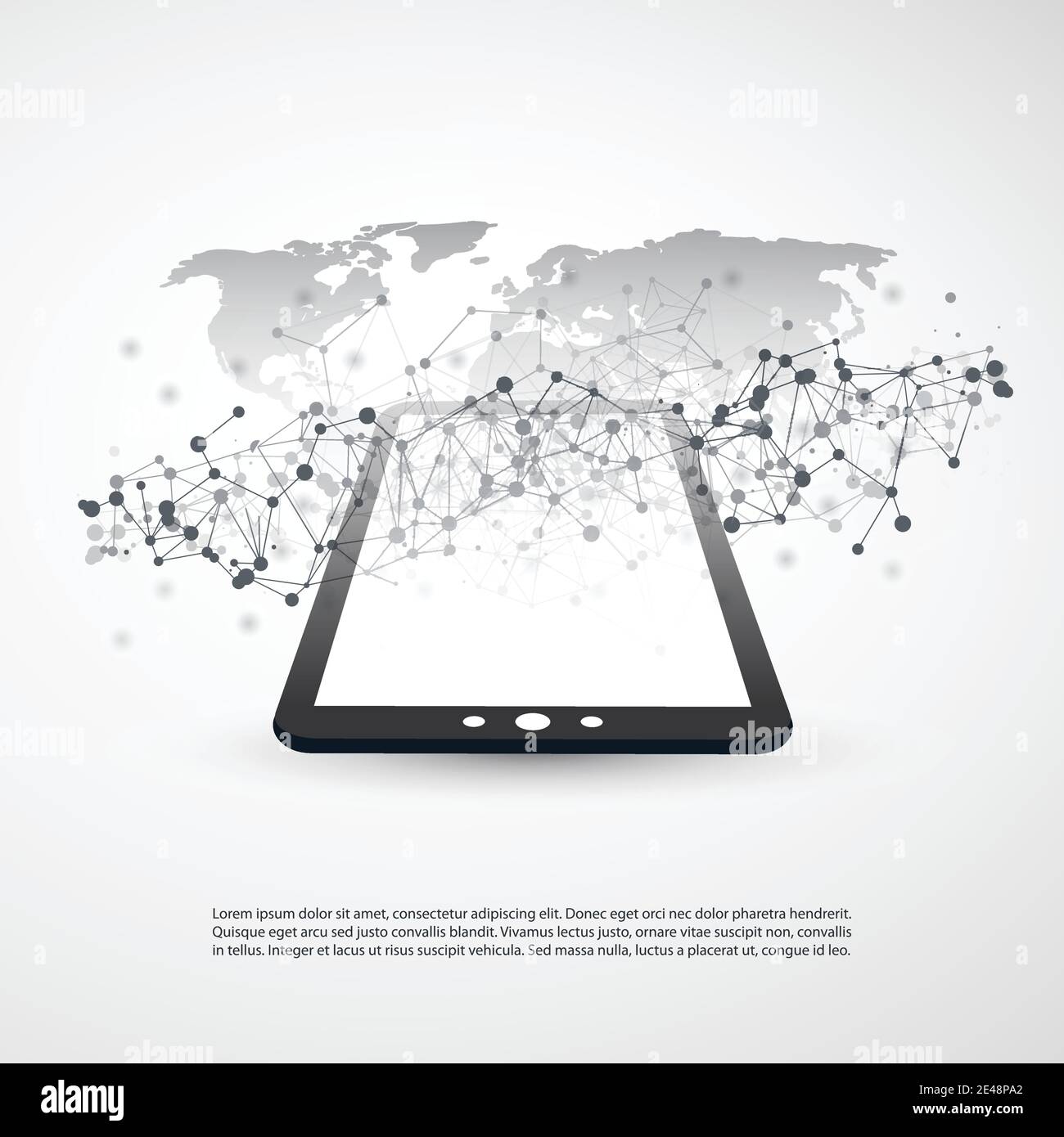 Digital Network Connections, Mobile Technology Background - Cloud ...