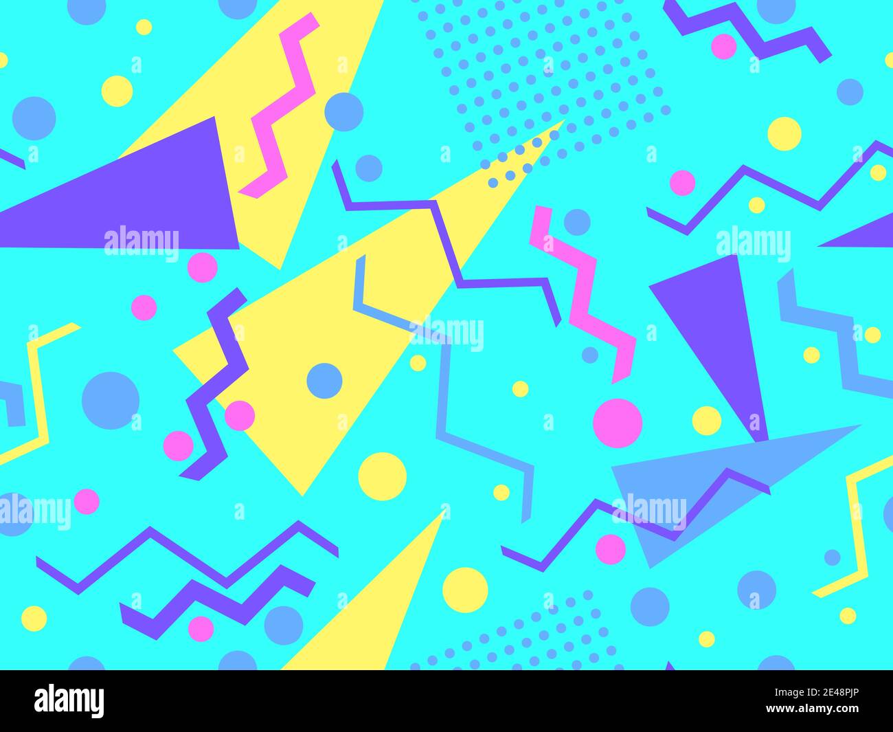 Seamless pattern with geometric shapes in the style of the 80s. Trendy ...