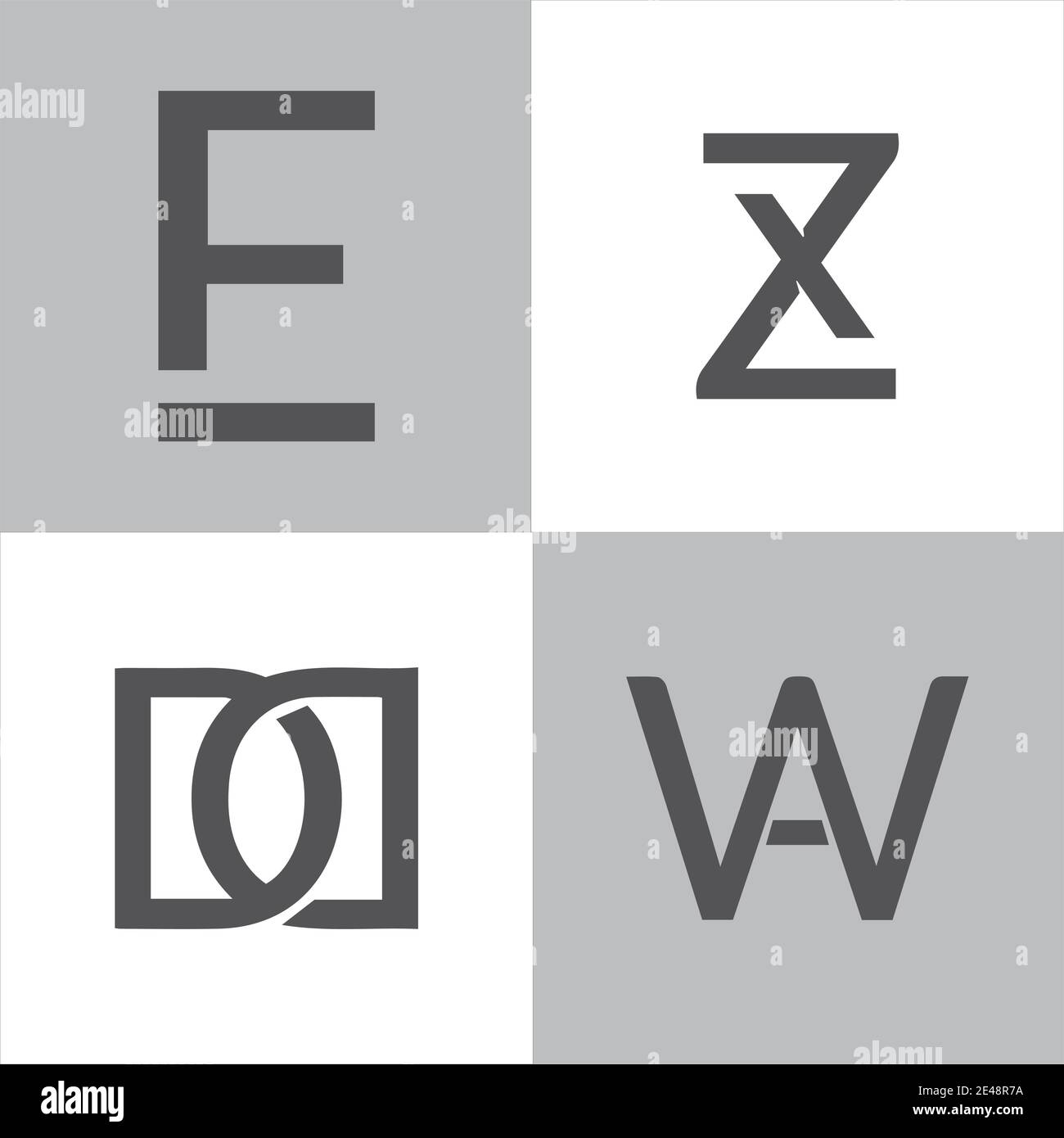 Vector alphabet monogram set Stock Vector Image & Art - Alamy