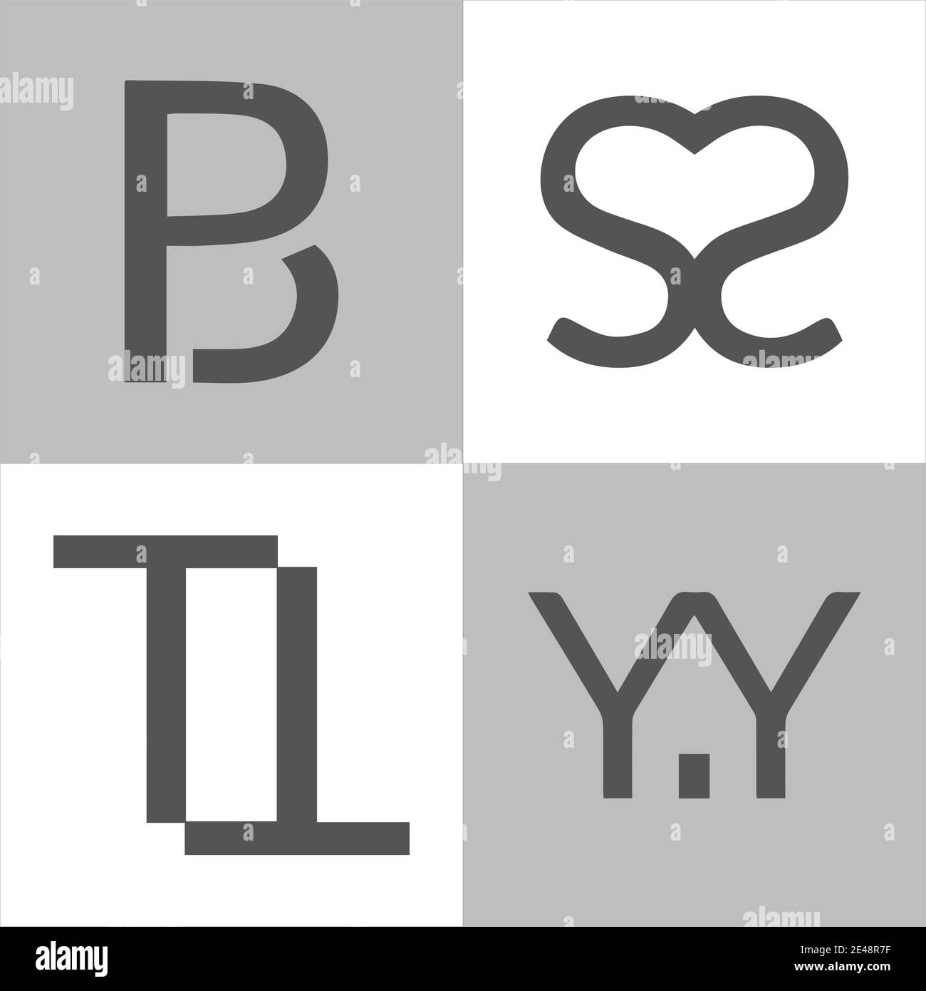 Vector alphabet monogram set Stock Vector Image & Art - Alamy