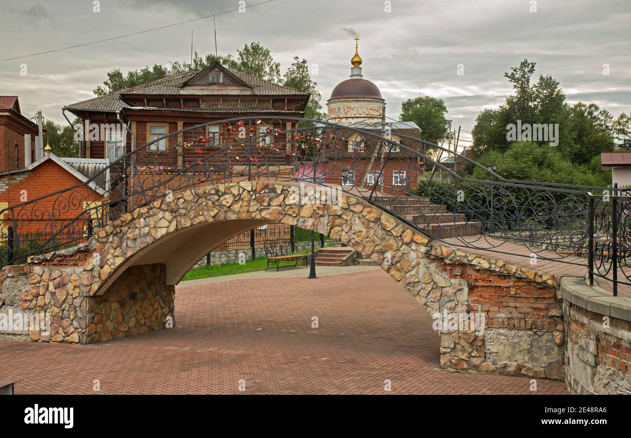Stone bridge at Mousy chambers (Mouse palace) in Myshkin. Russia Stock ...
