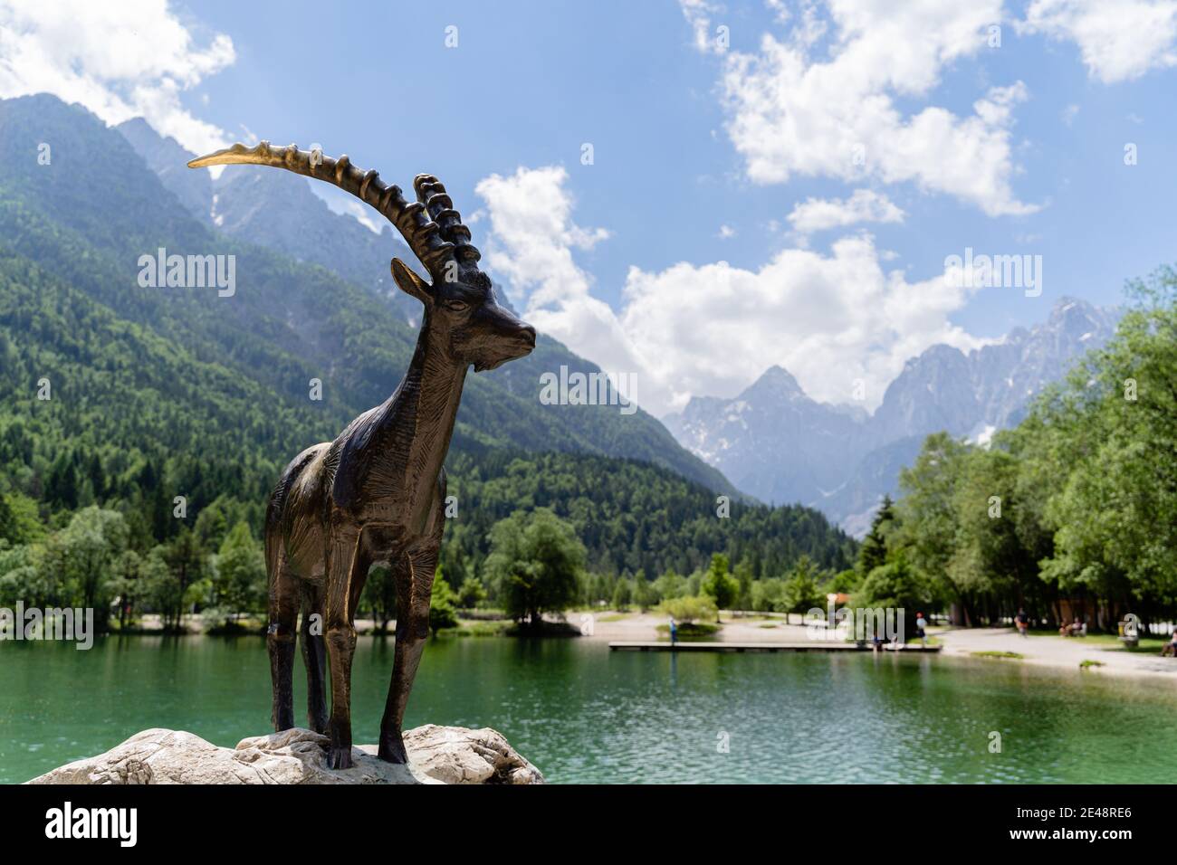 Goat statue in Triglav Park, Slovenia Stock Photo - Alamy