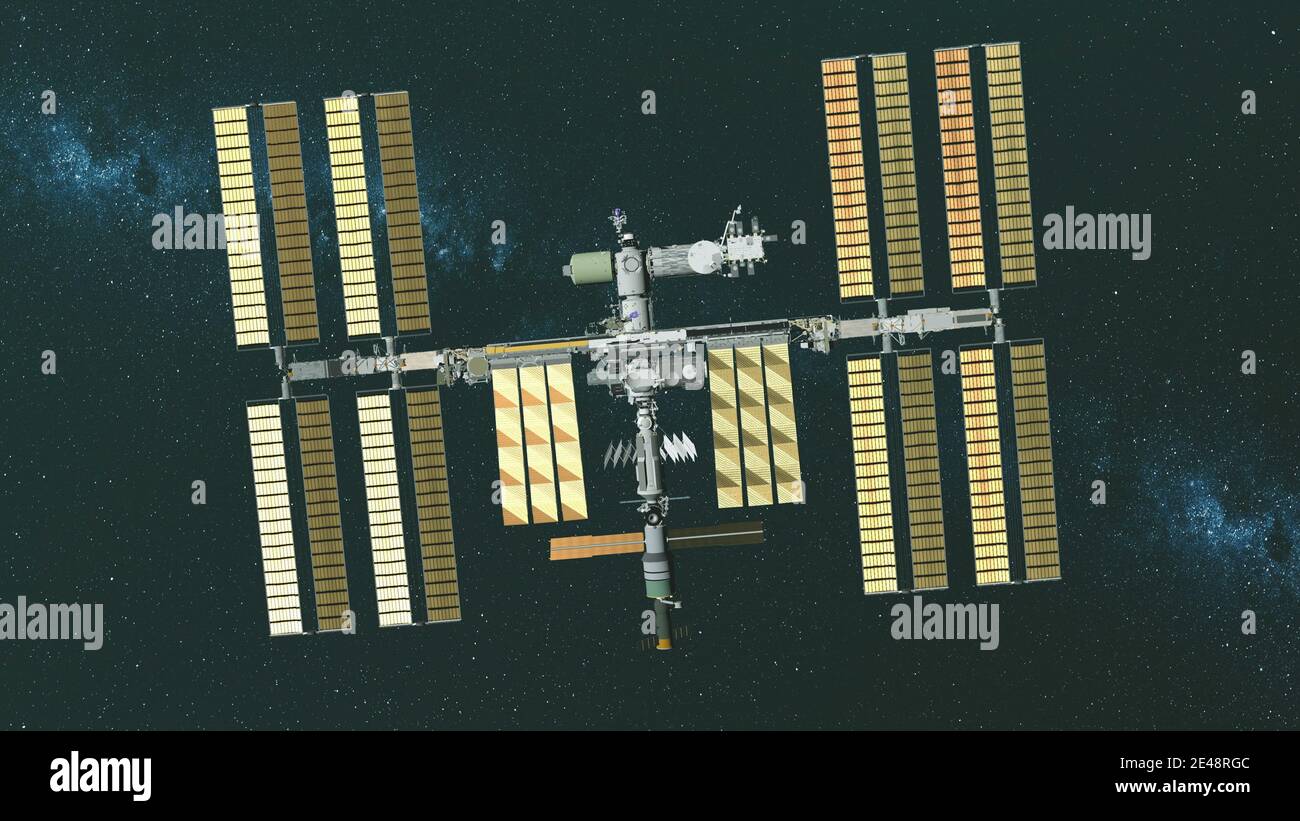 Closeup Earth satellite International Space Station with NASA cosmos ...
