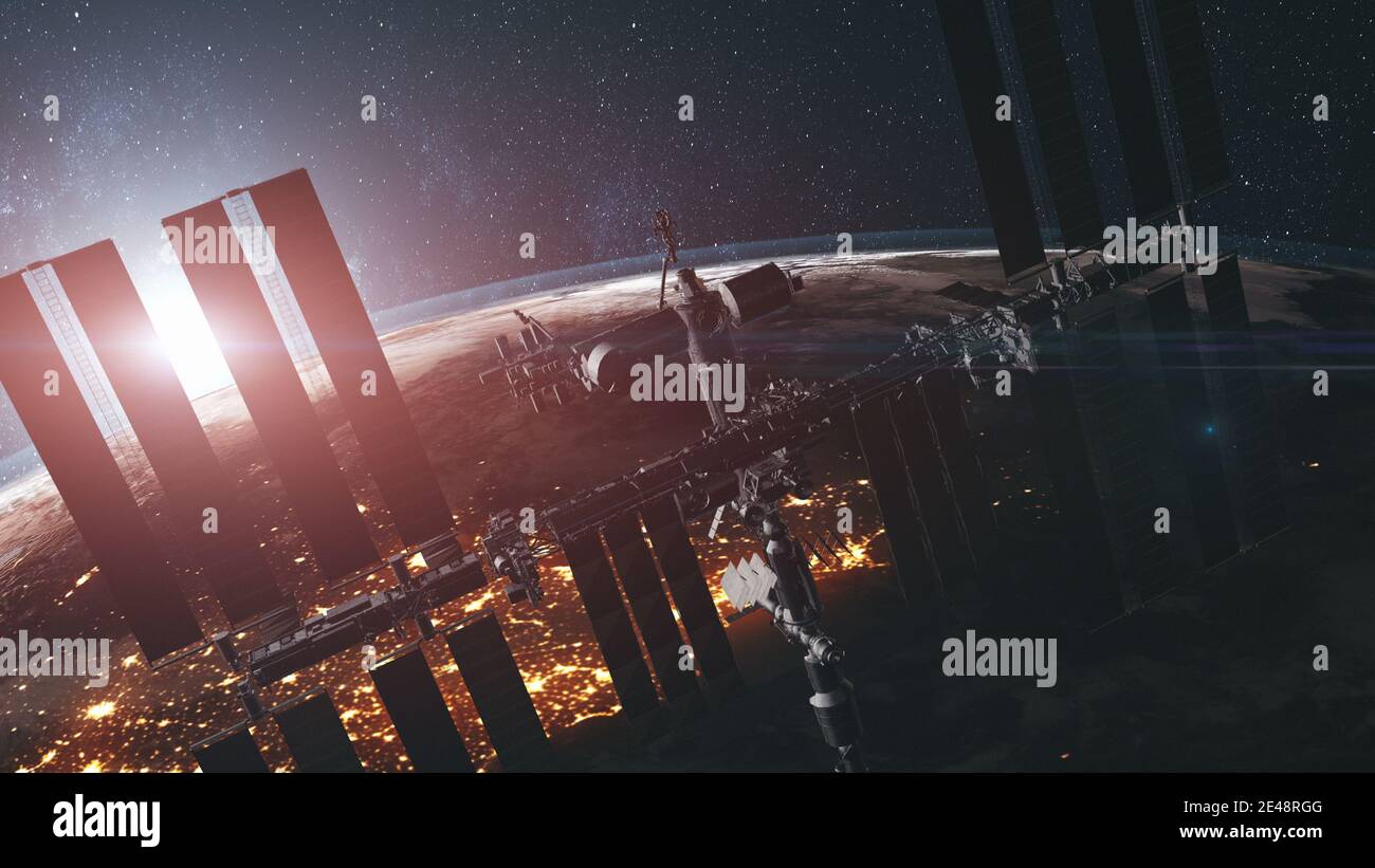 Earth Space Station Animation