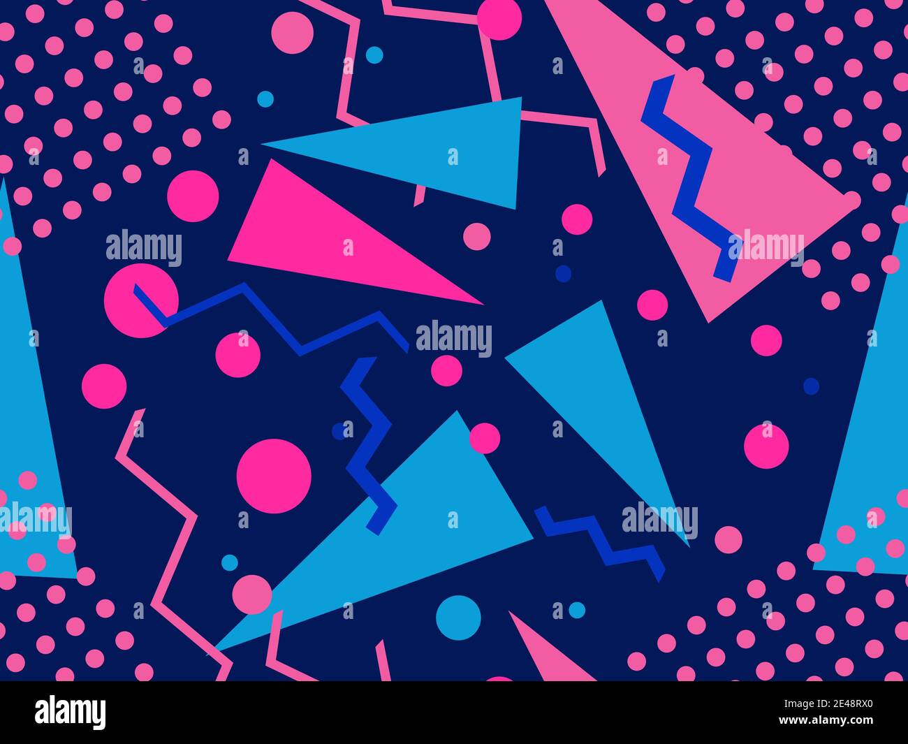 Seamless pattern with geometric shapes in the style of the 80s. Trendy ...
