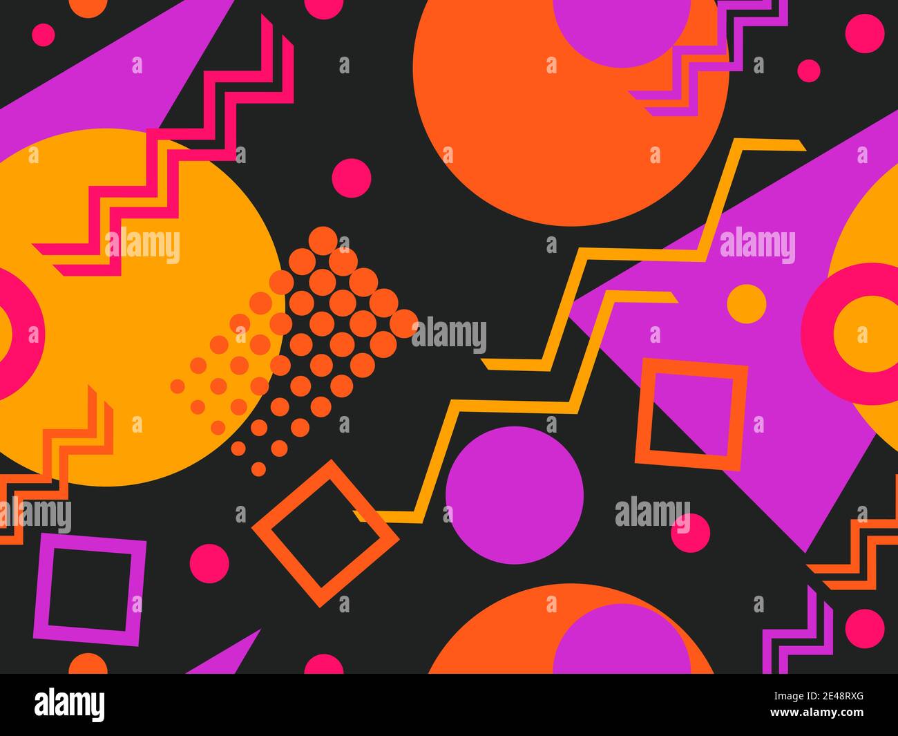 Seamless pattern with geometric shapes in the style of the 80s. Trendy ...