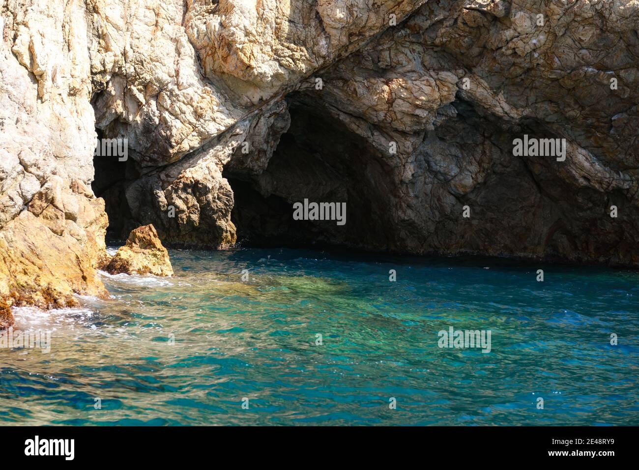Natural cave in the beautiful Mediterranean sea Stock Photo - Alamy
