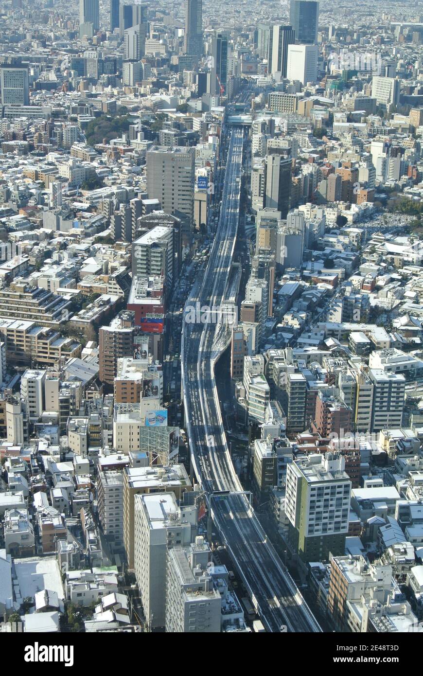 TOKYO, JAPAN - Jan 15, 2013: Metropolitan Expressway Rte No.3 Shibuya ...