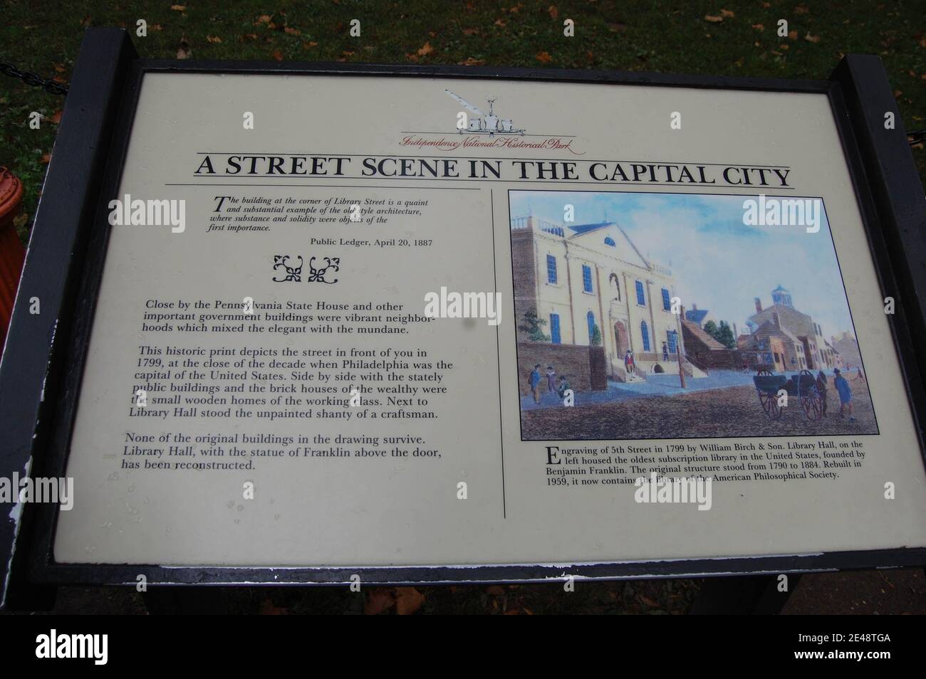 Poster a street scene in the Capital Philadelphia USA The Library ...