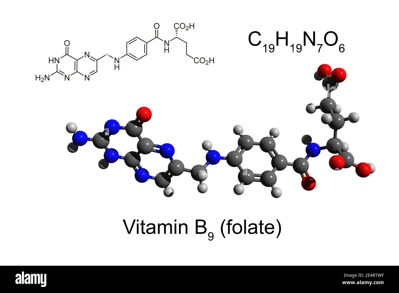 Chemical formula, skeletal formula and 3D ball-and-stick model of ...