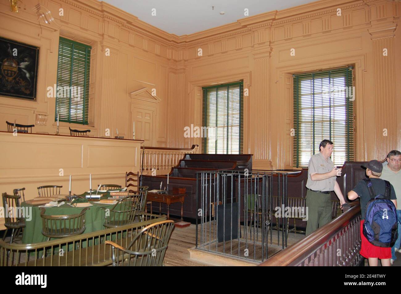 The dock in a court room in Philadelphia USA United States of America ...