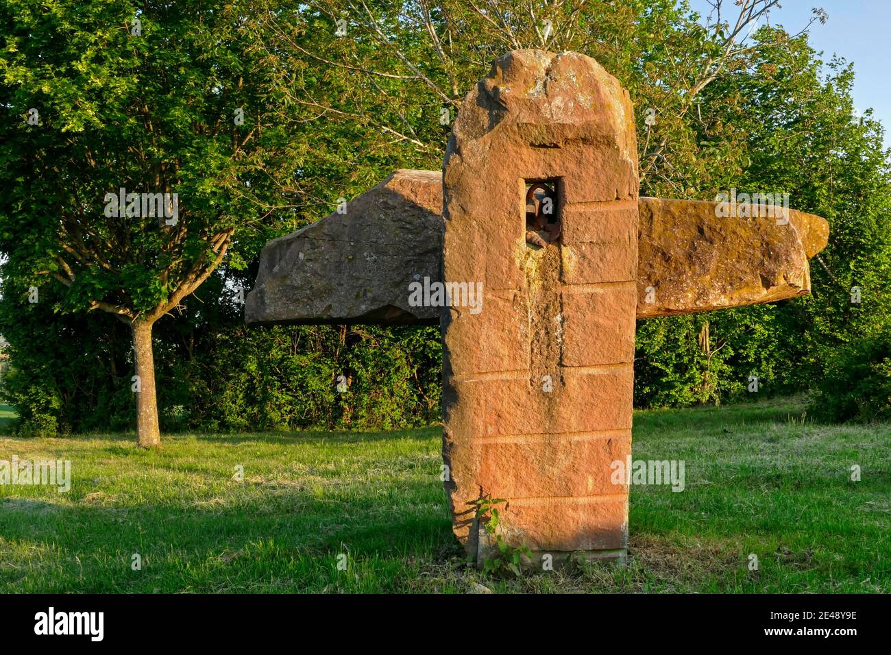 Sculpture park stones on the border near merzig wellingen hi-res stock ...