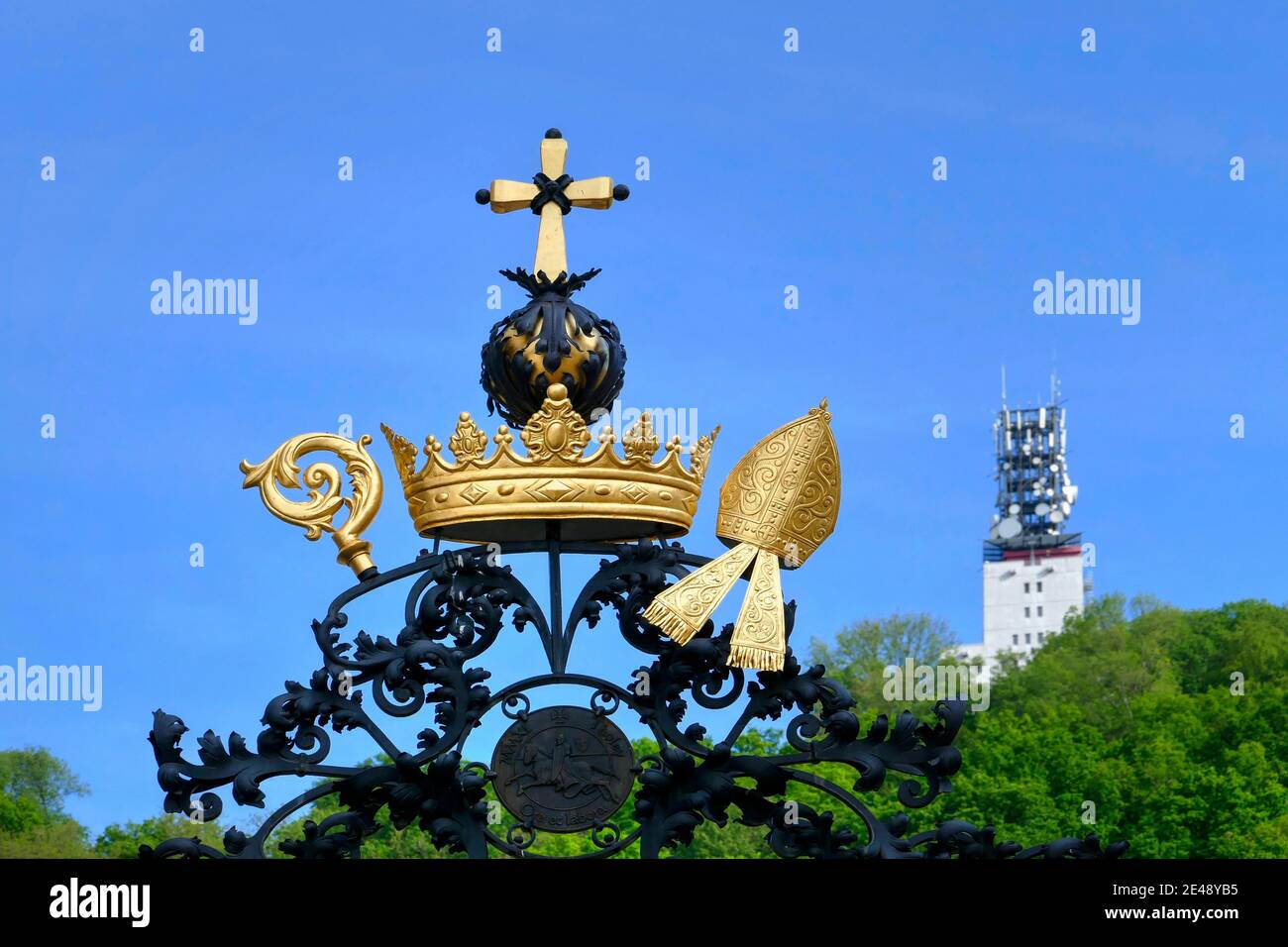 Gate to the benedictine abbey of st mauritius in tholey hi-res stock ...