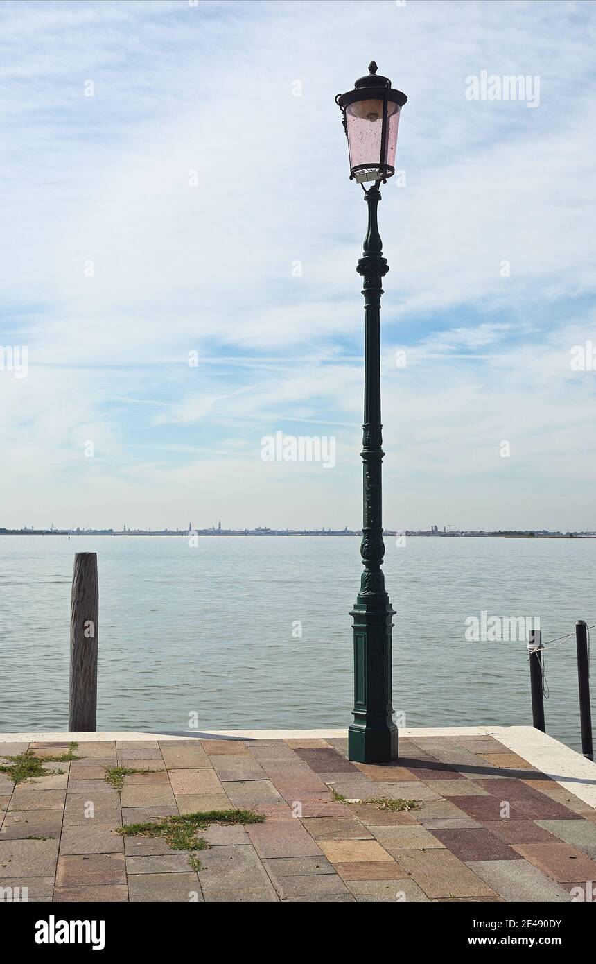 Giudecca island, the street lamppost from Murano glass on the ...