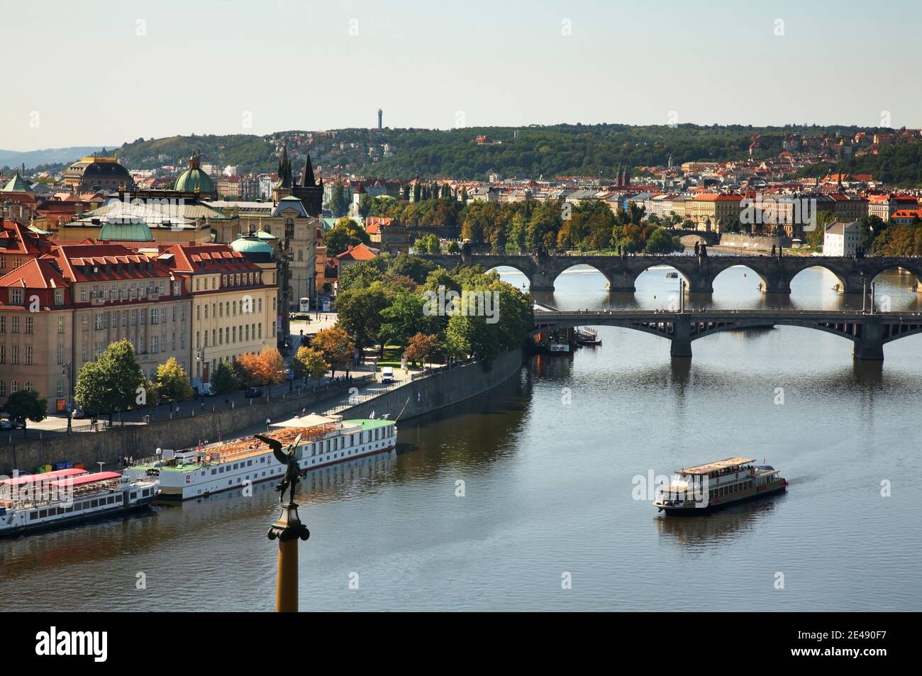 View of Vltava river in Prague. Czech Republic Stock Photo - Alamy