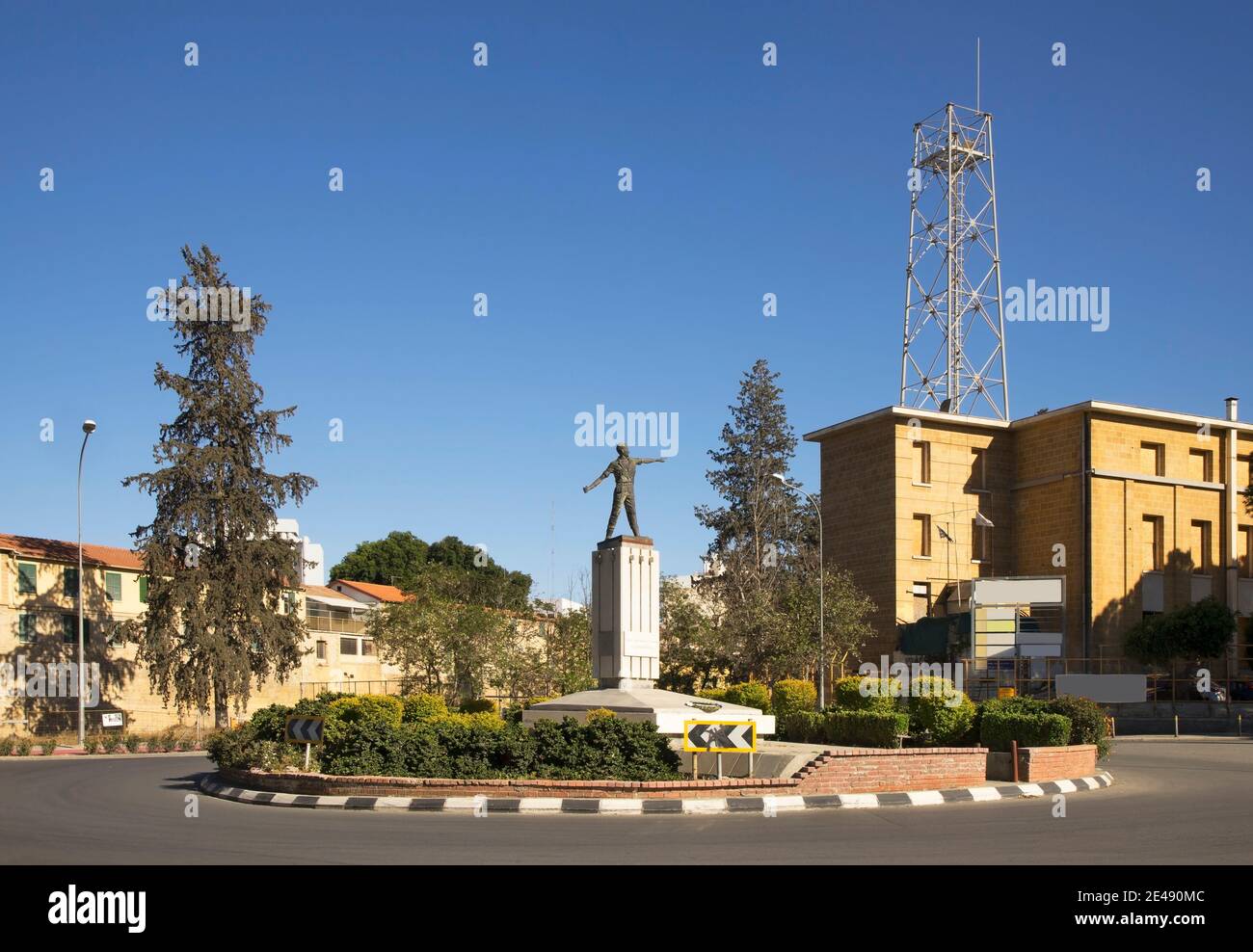 Markos Drakos statue at Markos Drakos square in Nicosia. Cyprus Stock Photo - Alamy