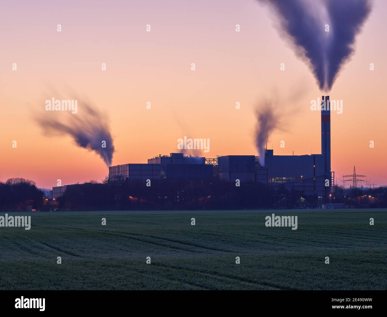Incinerator, field, agriculture, chimney, chimney, smoking chimney ...