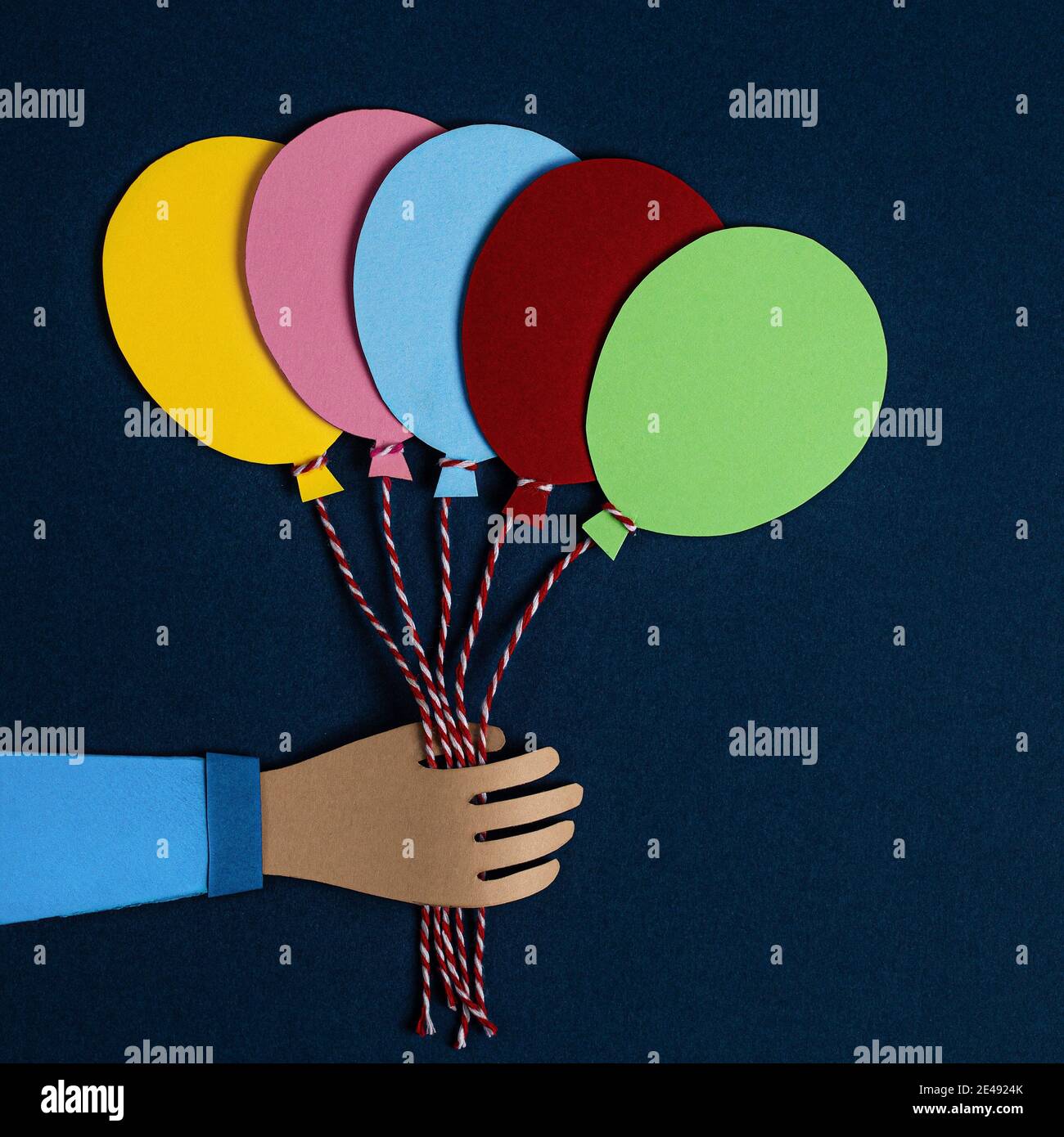 Hand Holding Bunch Balloons High Resolution Stock Photography and ...