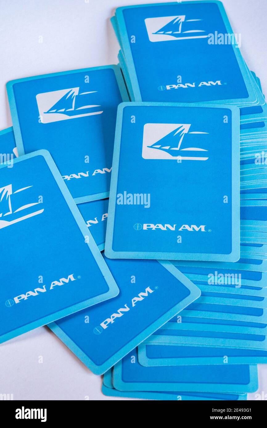 Vintage Pan American World Airways playing cards, USA Stock Photo - Alamy