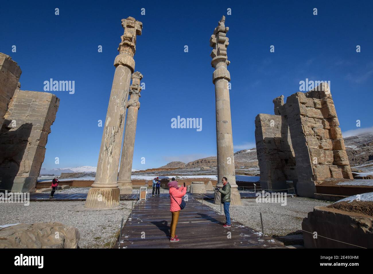 Iran, Persepolis archeological site. Ruins of Persepolis Stock Photo ...