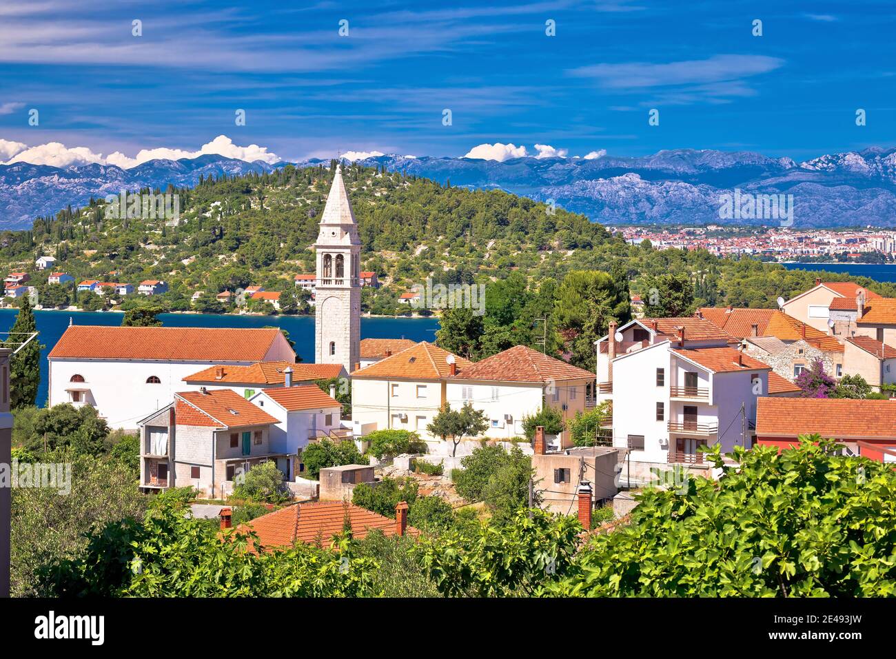 Zadar archipelago. Kali village on Ugljan island old architecture view ...