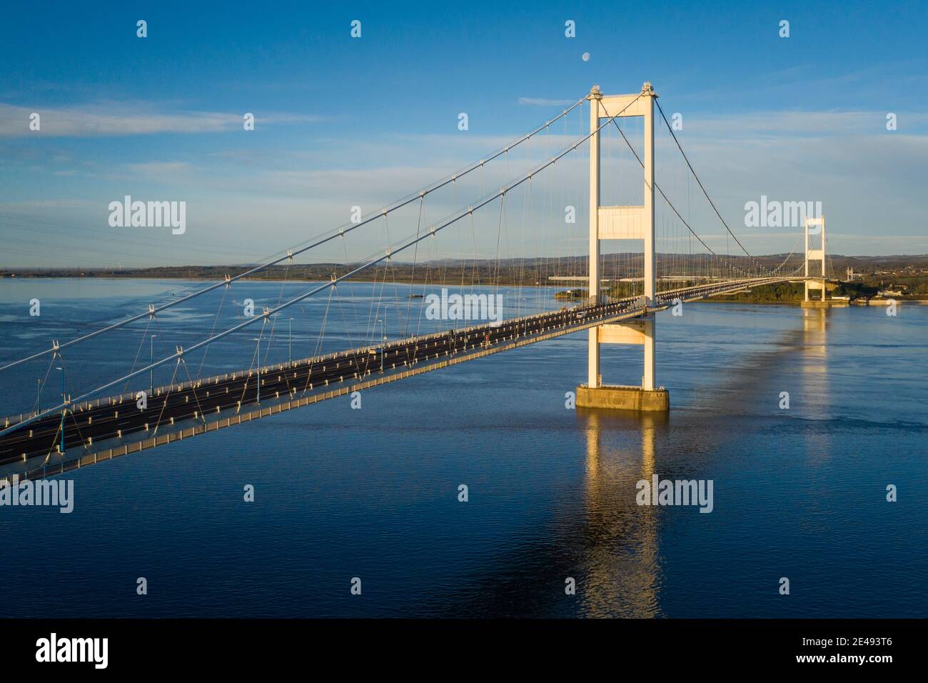 Aerial view of the Severn Bridge in the morning sun Stock Photo - Alamy