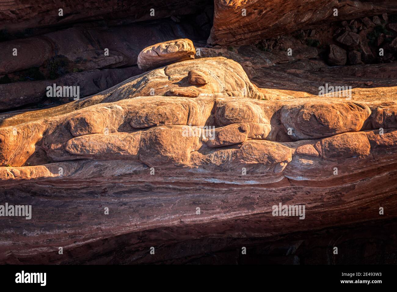Aerial view on the geological structures of the Arches National Park ...